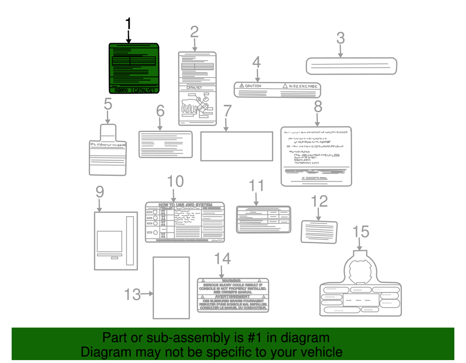 Genuine Nissan Emission Label 14805-ZJ00A | eBay