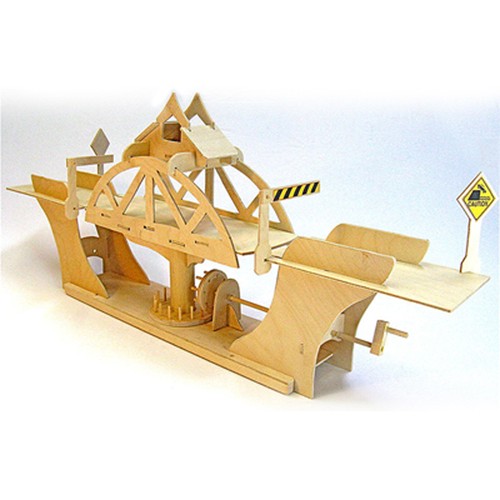*NEW* Truss Design Swing Bridge Working Wooden Construction Craft Kit ...