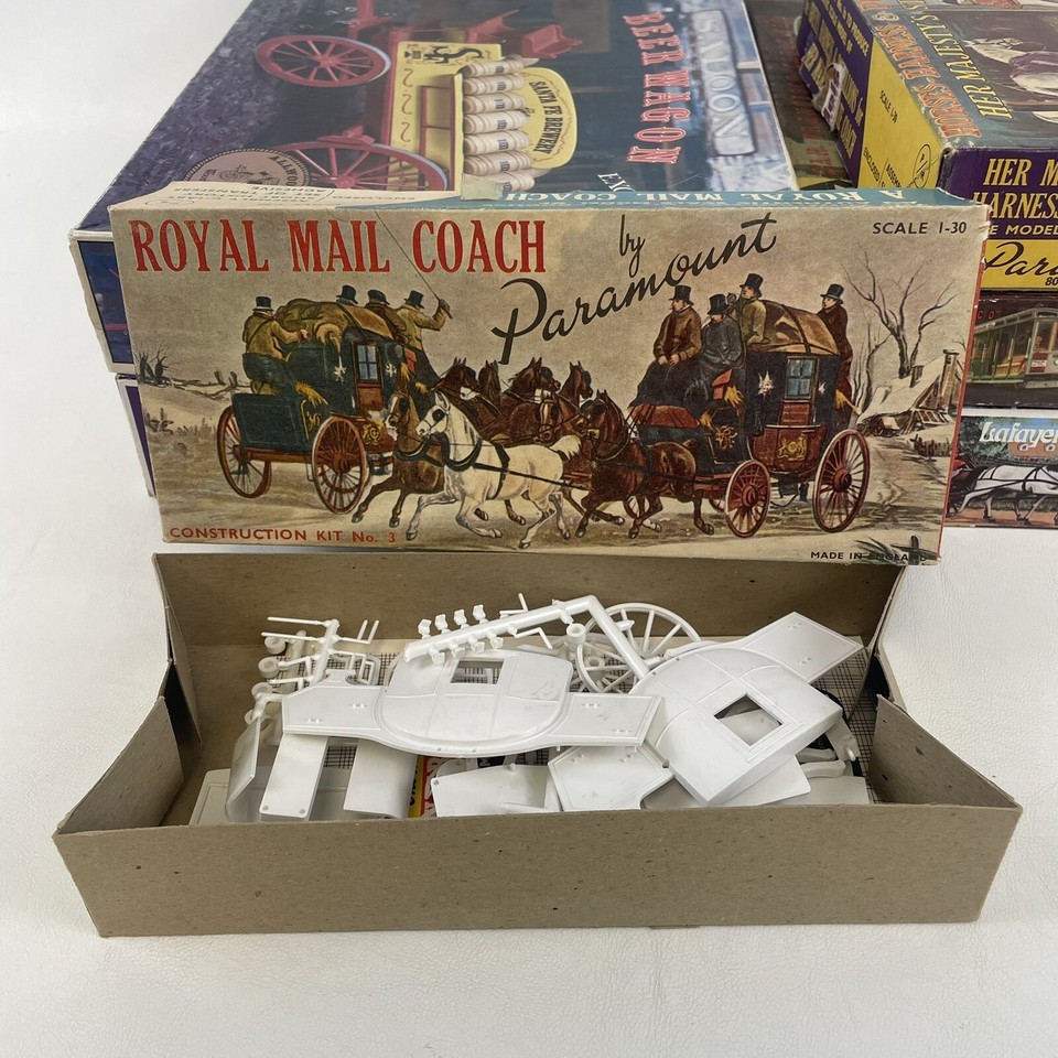 Lot Of 7 Mail Coach Wagon Carriage Cable Car VTG Model Kits Paramount ...