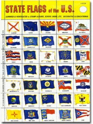 US States Flag Seals Assortment 50 Stickers Harris New Free Shipping ...