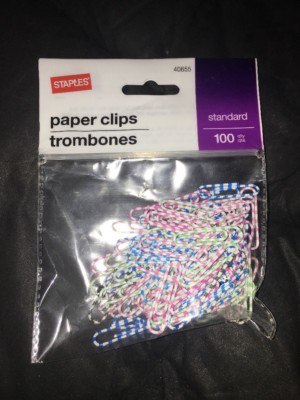 New 100 Tiger Paper Clips Striped Standard Trombone Vinyl Coated ...