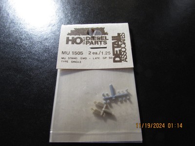 HO SCALE, DETAIL ASS. DIESEL, MU 1505, MU STAND EMD, LATE GP/SD TYPE ...