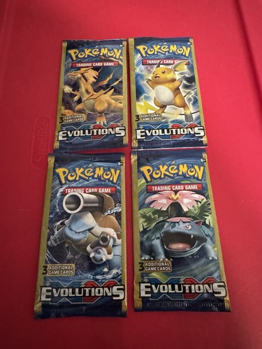 2016 POKEMON XY EVOLUTIONS 3 Card Mini Booster Packs Complete Pack Art ...