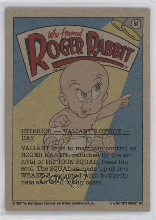 1987 Topps Who framed Roger Rabbit A Panicked Rabbit! #58 10ou | eBay
