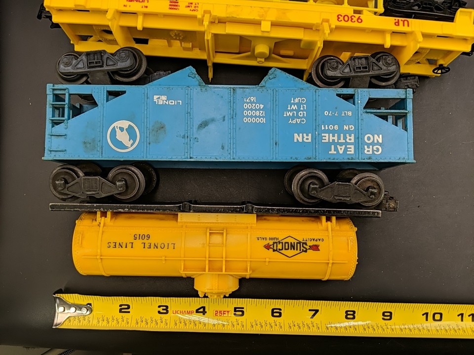 Lot Of 7 LIONEL O GAUGE Train Cars 6015, 9011, 6464, 9114, 16620 + Log ...