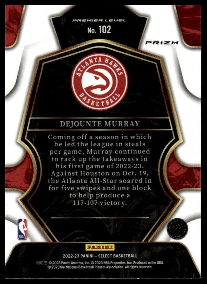 2022-23 Panini Select #102 Dejounte Murray Multi Colored Prizm | eBay