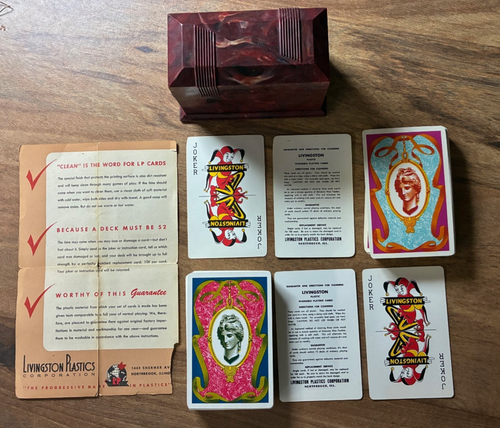 Vintage Double Deck Playing Cards Classical Profile Cameo print ...