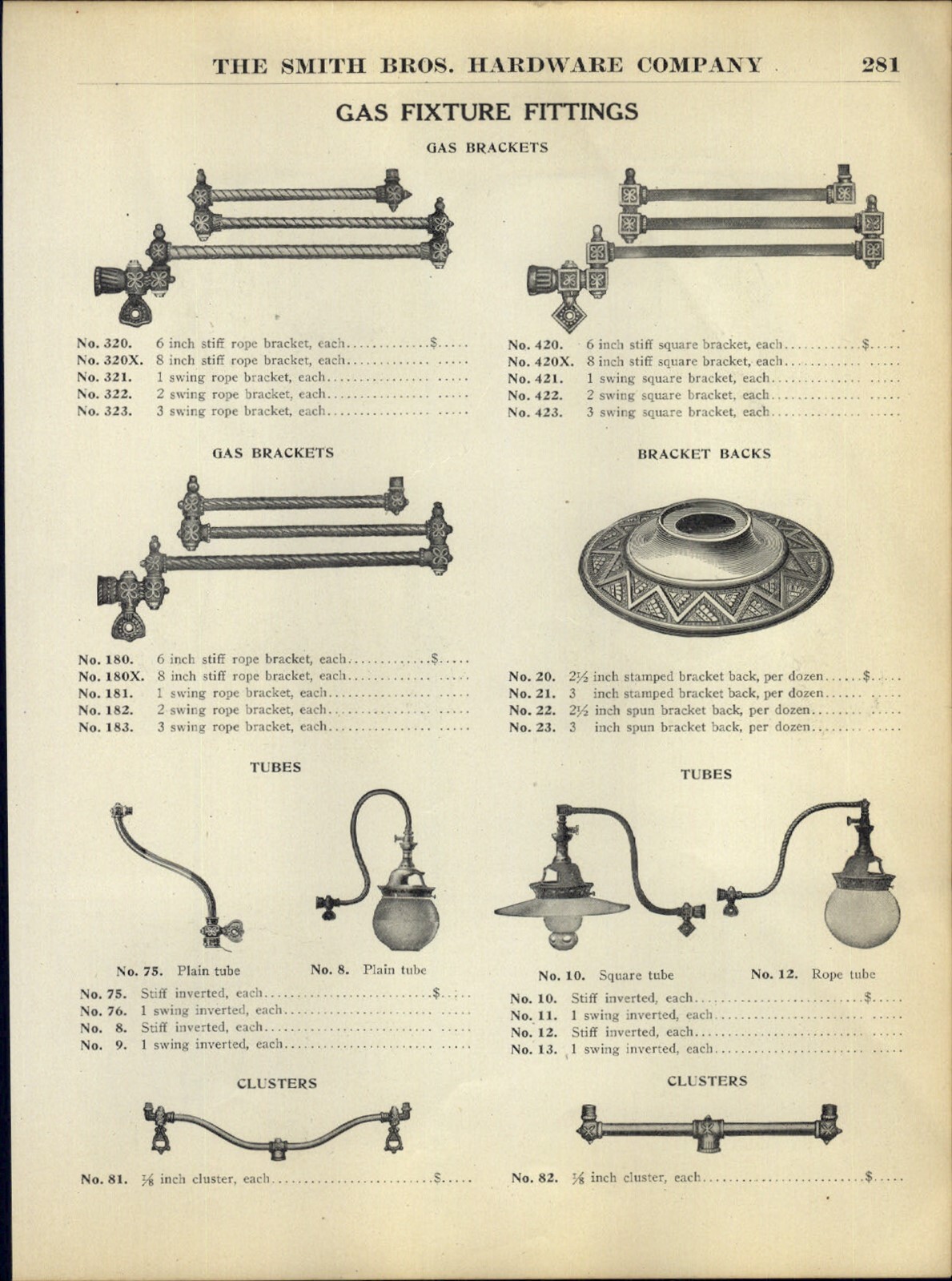 1912 PAPER AD 4 PG Gas Fixture Fitting Bracket Tubes Light Pendant ...