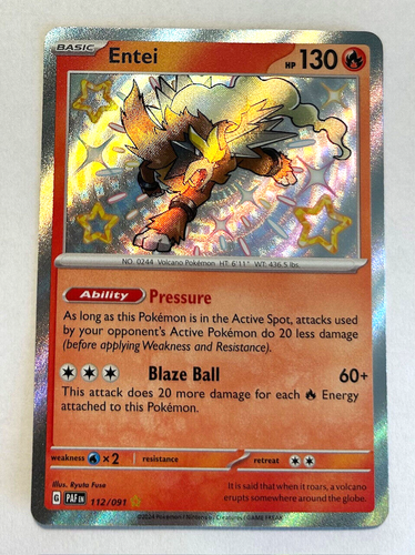 Pokemon Paldean Fates - ENTEI - SHINY ULTRA RARE - 112/091 - NM/M | eBay