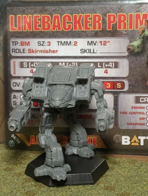Battletech Linebacker Mech + Pilot Cards Alpha Strike Clan Support Star ...