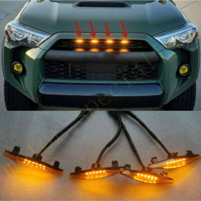 For Toyota 4Runner 2011-24 yellow Raptor Style Front Grill LED Marker ...