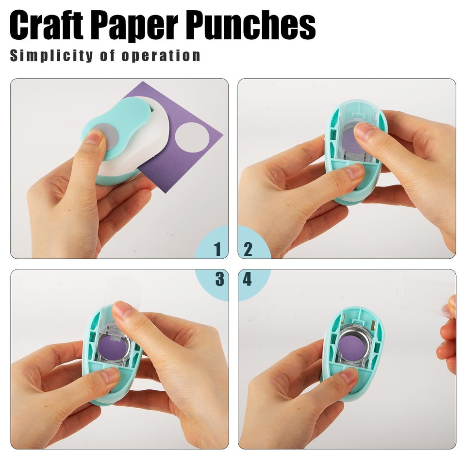 3PCS Paper Hole Punches Craft Paper Punch Set Lever Punch Hole Punch ...