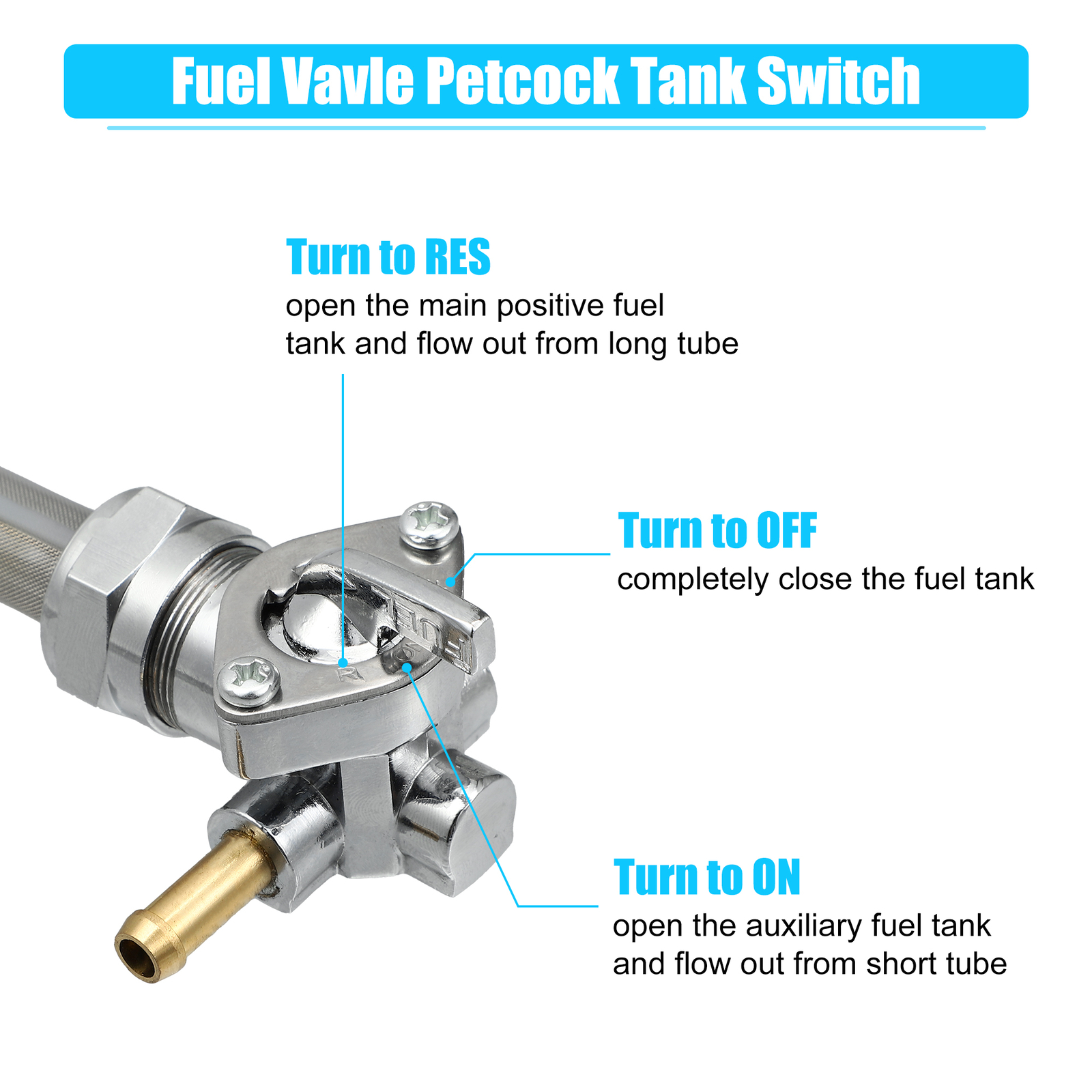 Pack(1) Fuel Gas Petcock Valve Shut Off Tank Switch Assembly 62167-81 ...