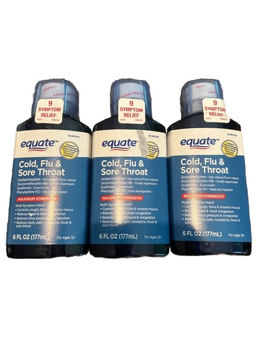 Equate Maximum Strength Cold, Flu & Sore Throat Multi-Symptom Relief ...
