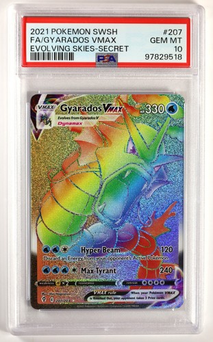 Pokemon TCG Gyarados VMAX - 207/203 Evolving Skies Secret Rare - PSA 10 ...