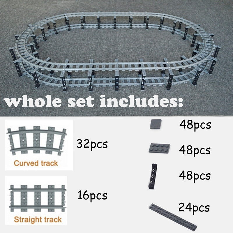 City Rail Flexible Tracks for LEGO Kit Train Building Blocks Sets DIY ...