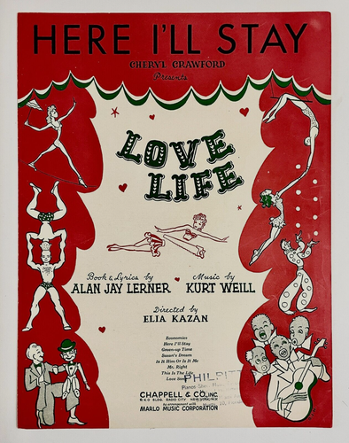 1948 Here I'll Stay Love Life Musical VTG Sheet Music Piano Vocal ...