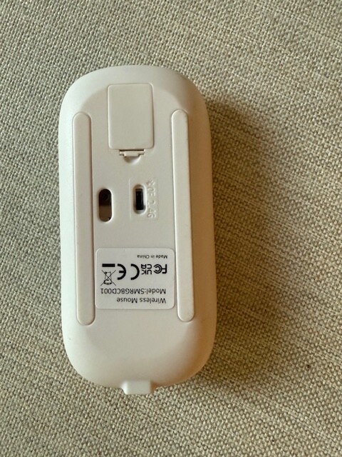 SMRGBCD001 wireless mouse 2.4G dongle/Bluetooth White receiver for PC ...