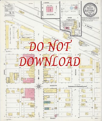 1909 Map Bertrand Nebraska Highly Detailed Street Maps 16"X20" Posters ...