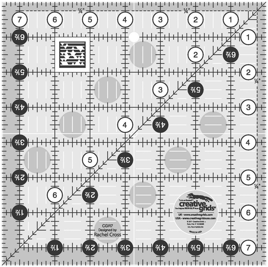 Creative Grids 7 1/2" Square Ruler Sewing and Quilting Ruler CGR7 | eBay