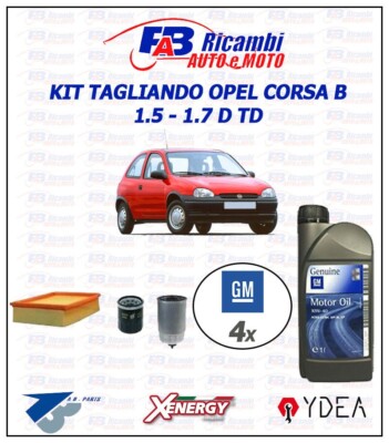 KIT TAGLIANDO OPEL CORSA B 1.5 1.7 D TD - 3 FILTRI 4 LITRI OPEL 10W40 ...