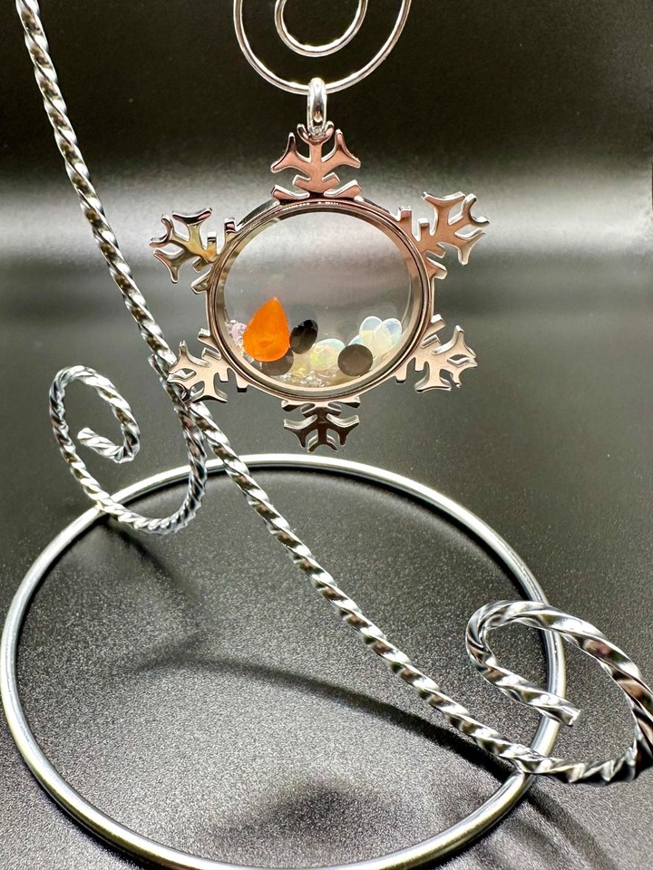 Snowman ready for Magic! Gemstone Snowflake Locket -Opal Carnelian Onyx ...