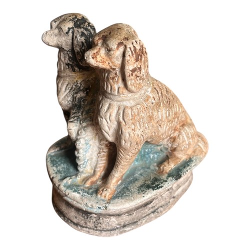 Antique Victorian Chalkware Staffordshire-Style Spaniels Figurine 1890s ...