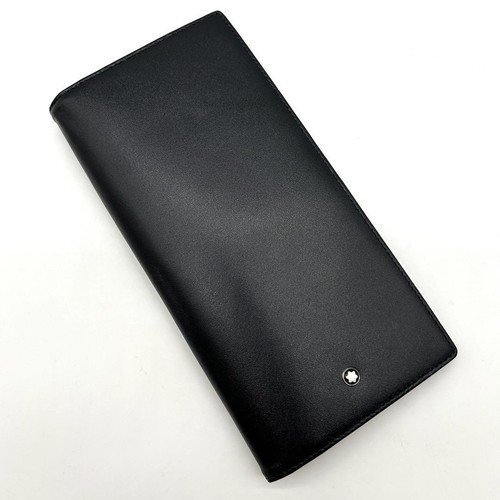 Grade Mont Blanc Long Wallet Bifold Leather Black Coin Purse | eBay