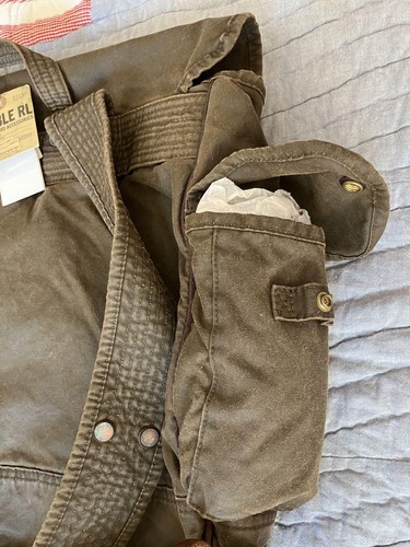 RRL DOUBLE RL Ralph Lauren Leather Trim Oil Cloth Olive Backpack #EC ...