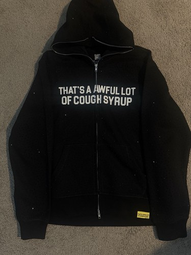 That's A Awful Lot of Cough Syrup VVS Rhinestone Zipup Hoodie Black | eBay