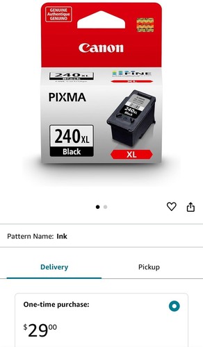 Genuine Canon PG 240XL High Yield Fine Black Ink Cartridge NEW SEALED ...
