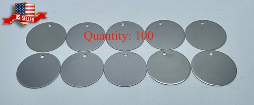 NEW Stainless Steel Dog Tag Plate Satin/Tumbled Finish Ø1-1/2" 1.5" Lot ...