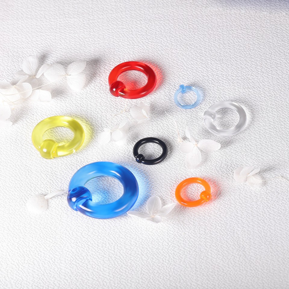 5Pcs/Set Acrylic Captive Bead Rings Large Septum Ring Ear Gauges ...