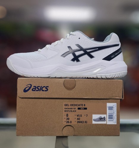 Asics Gel Dedicate 8 White/Black Men's Shoes | eBay