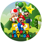 Cartoon Round Super Mario Backdrop Birthday Party Photography ...