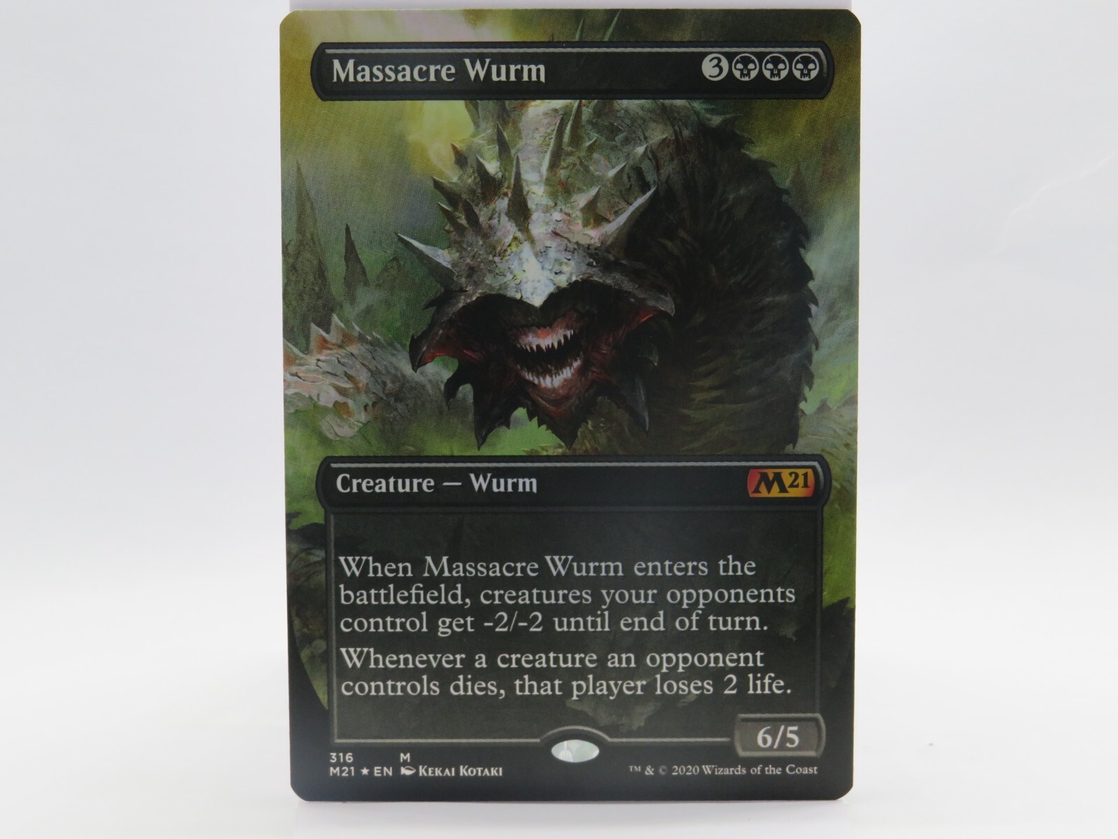 Massacre Wurm *Borderless Alternate Art Foil* | M21 Core Set 2021 | NM ...