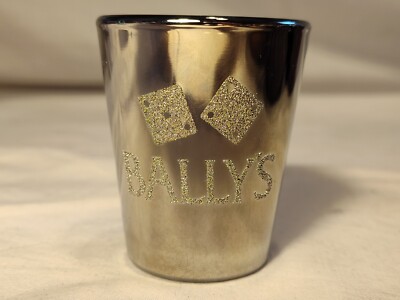 Bally's Casino Shot Glass Metallic Silver Sparkle Dice | eBay