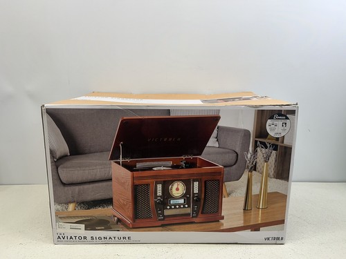 Victrola - Aviator Signature Bluetooth 8-in-1 Record Player - Mahogany ...