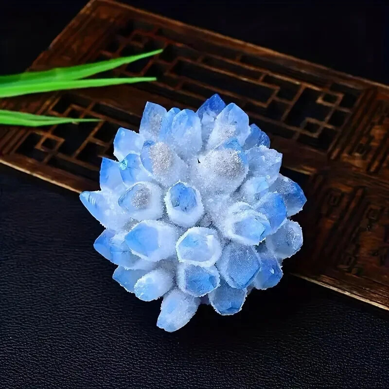 300g+ New Find Blue Phantom Quartz Crystal Cluster Mineral Specimen ...