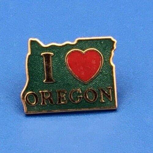 I Love Oregon Heart State Map Outline Travel Souvenir Lapel Pin NICE ...