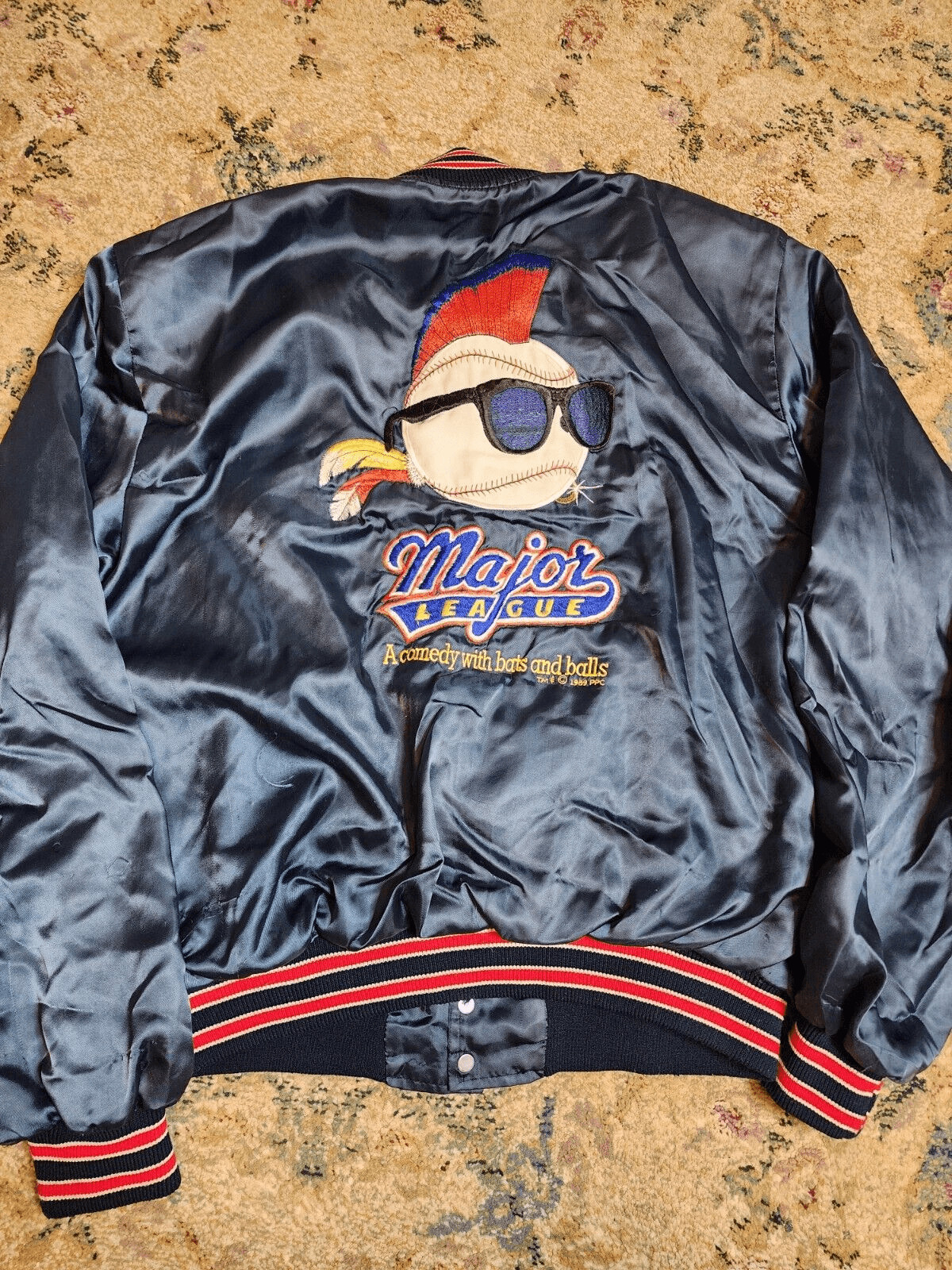 RARE Vtg 80s Official Major League Movie Satin Bomber… - Gem