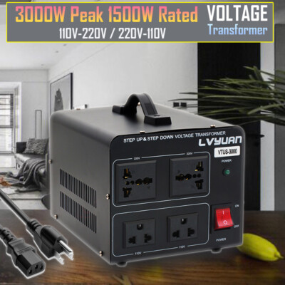 1500W/3000W Transformer Voltage Converter 110V to 230V Step Up&Down 23V ...