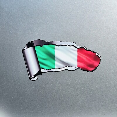 Italy Italian Flag Ripped Metal Slash Vinyl Sticker Decal For Car Van ...