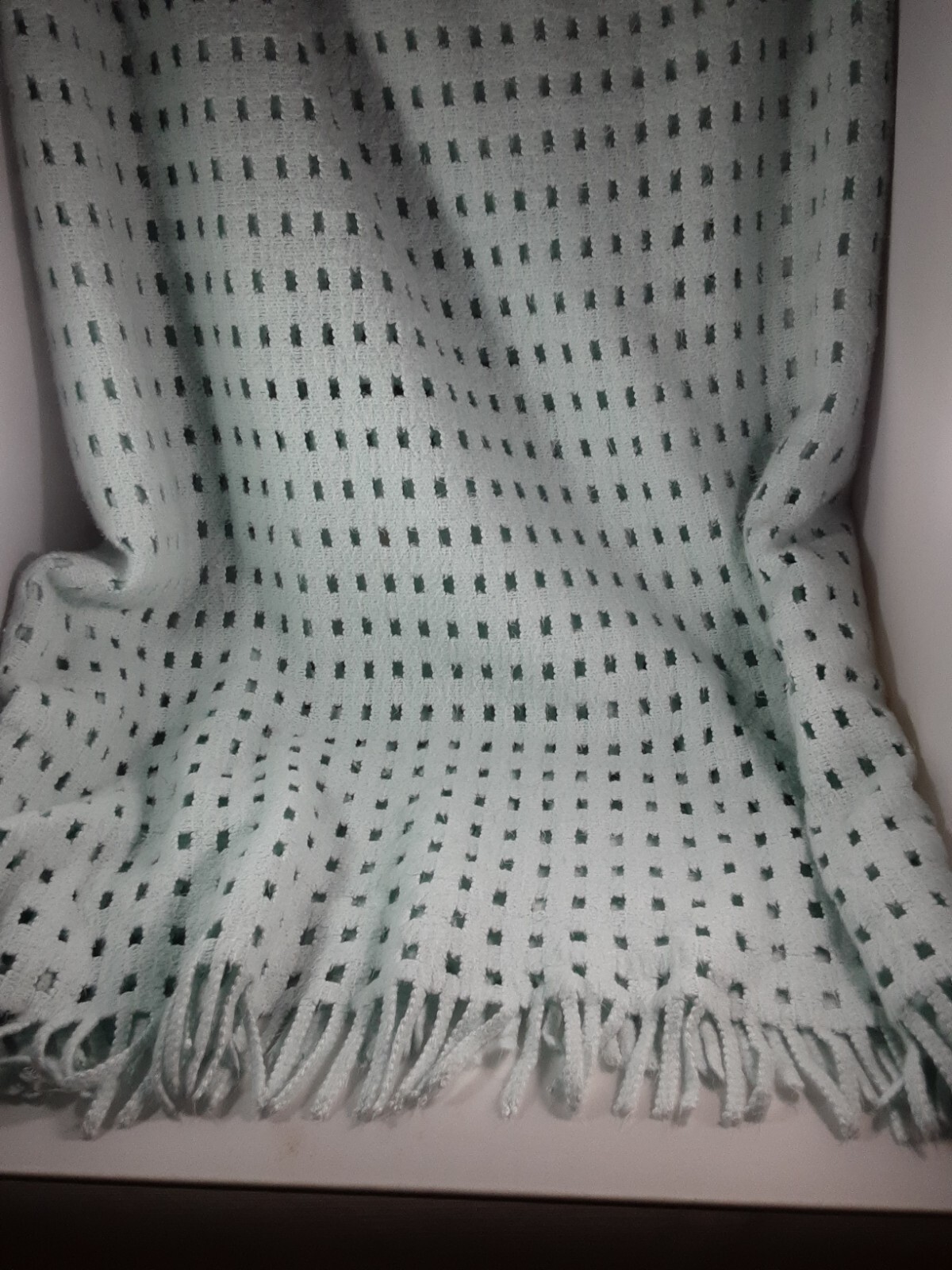 INUP HOME Lite Blue Throw W/Fringe Acrylic Throw Portugal 58 x 62" | eBay