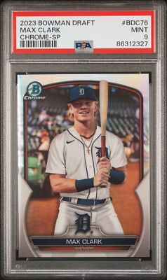 PSA 9 MAX CLARK 2023 Bowman Chrome Draft IMAGE VARIATION REFRACTOR SP ...
