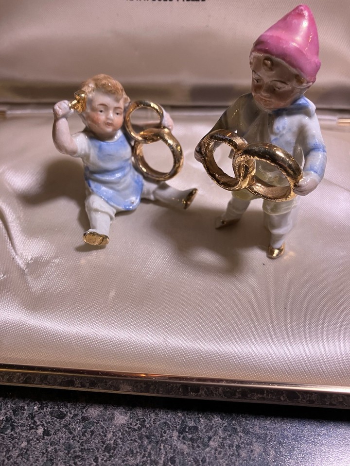 2 ANTIQUE GERMAN CAKE TOPPERS BISQUE Children WEDDING Decorations ...
