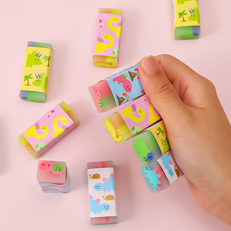 Cartoon Dinosaur Pencil Eraser Learn Eraser Student Child Prize Gift ...