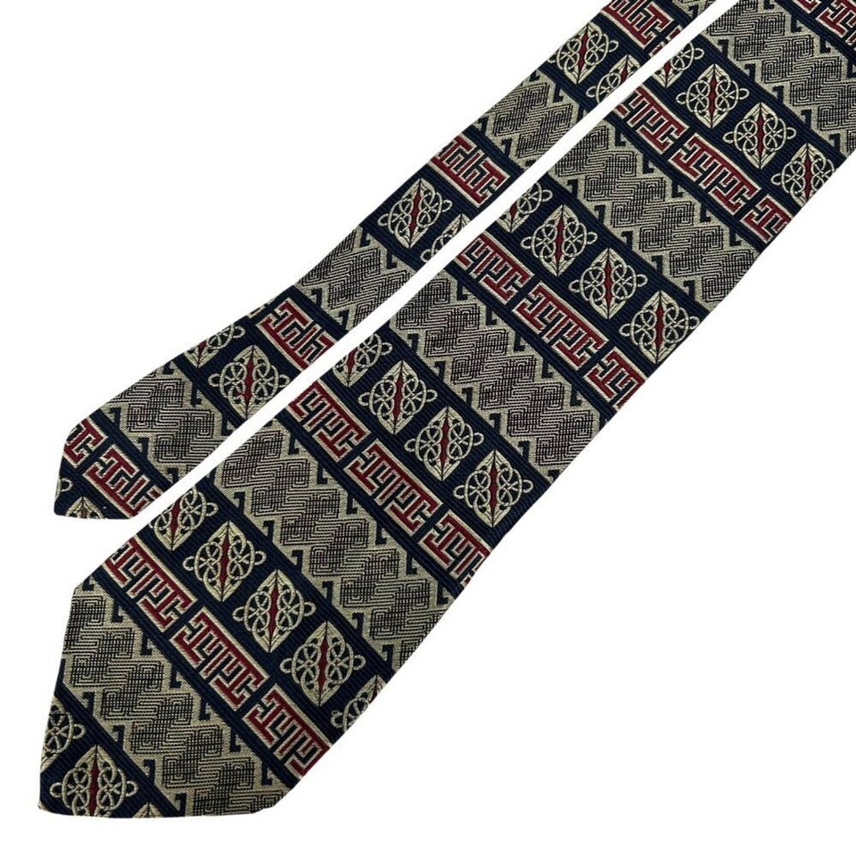 Patrick Francis Ireland Red Black Gold Celtic Knot Silk Long Necktie ...