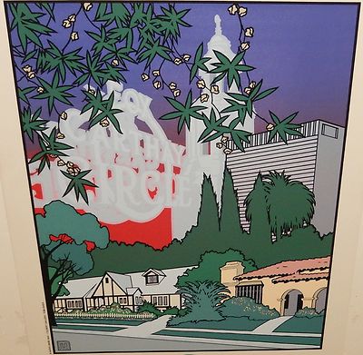 MARIO URIBE "CARTHAY CIRCLE" LOS ANGELES LARGE SILKSCREEN POSTER | eBay