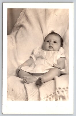 Postcard RPPC Chubby Barefoot Baby Real Photo Child Children Velma ...